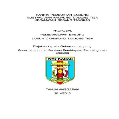 Contoh proposal perbaikan jalan gang rw 02 | PDF