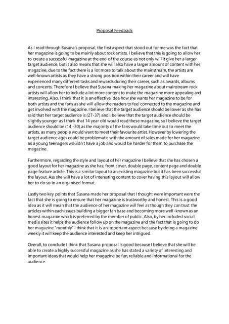 Proposal feedback | PDF