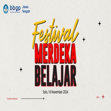 PROPOSAL FESTIVAL MERDEKA BELAJAR tahun 2024 | PPTX