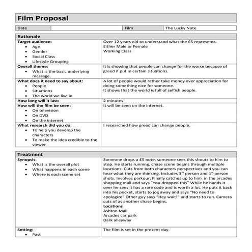 Proposal film idea 1 | PDF