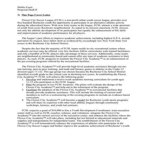 Community Foundation Grant Proposal Final Draft | DOC