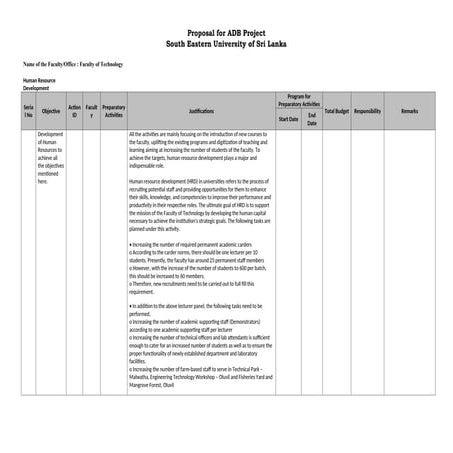 Sample Proposal for ADB Project with budget | DOCX