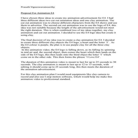 Proposal for Animation | DOCX