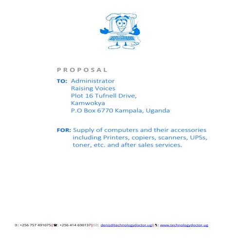 Proposal for the supply of computers and accessories raising voices | PDF