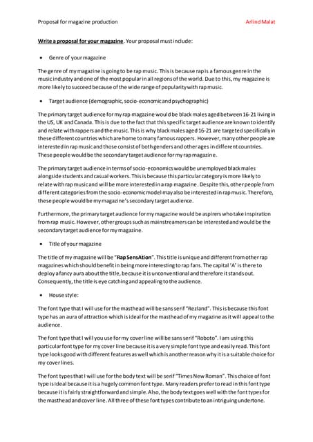 Proposal for your magazine production | PDF