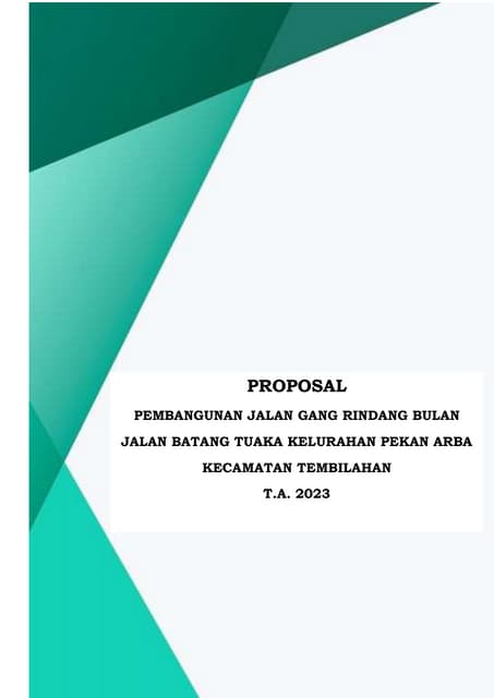 Proposal pembanguan jalan gang melati | PDF