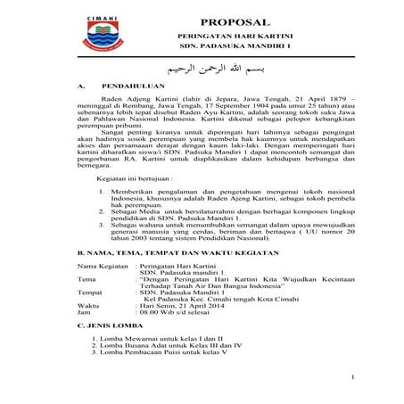 Proposal hari kartini 2014 | DOCX
