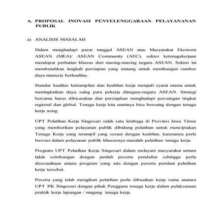 Proposal inovasi penyelenggaraan pelayananan publik | DOCX