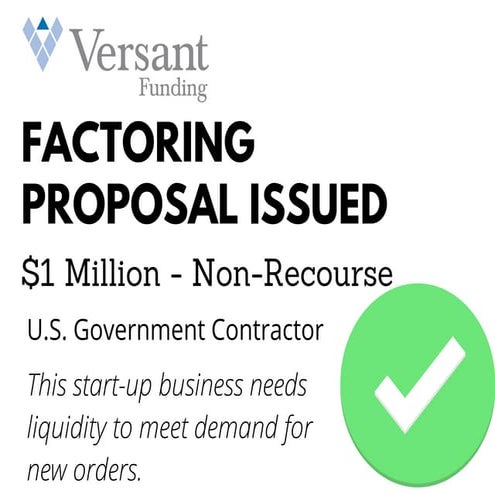 Versant Funding Factoring Proposal Issued $1 Million Government ...