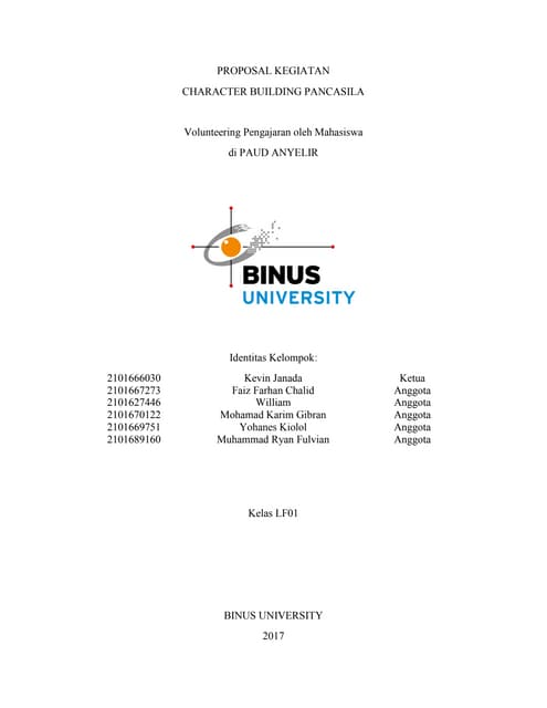 Proposal kegiatan character building | DOCX