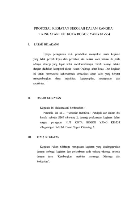 Proposal kegiatan olahraga dan seni | PDF