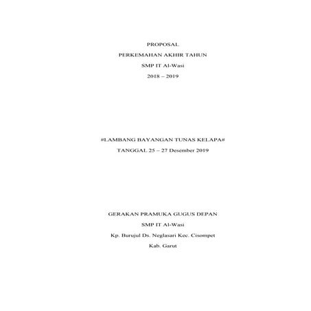 Proposal kegiatan pramuka | PDF