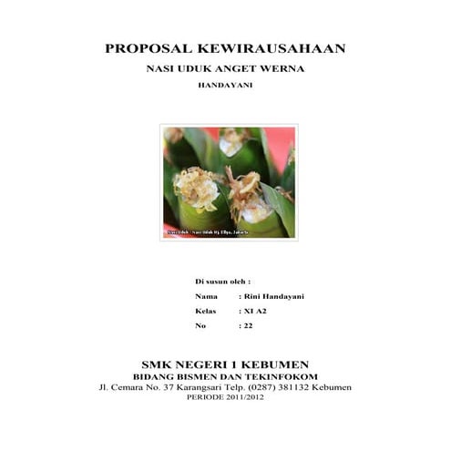 Proposal Kewirausahaan | PDF