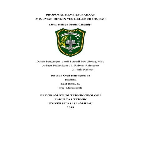 Proposal kewirausahaan | DOCX