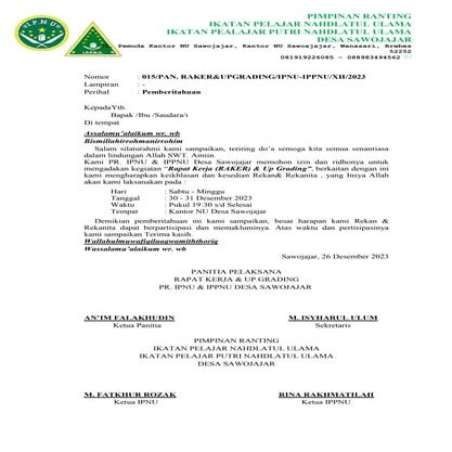 PROPOSAL KONFERENSI RANTING IPNU & IPPNU | DOCX