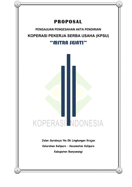 Contoh Proposal Koperasi | DOCX