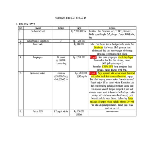 Proposal liburan Bali | DOCX