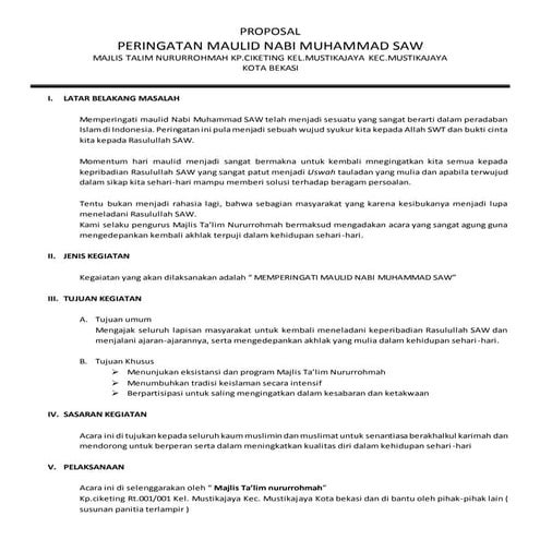Proposal maulid | DOC