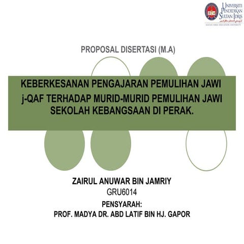 Proposal m pendidikan islam upsi 2011 | PPT