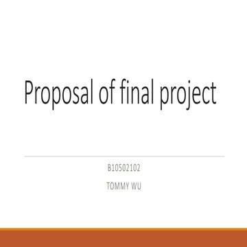 Proposal of final project | PPT
