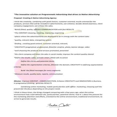 Proposal on becoming Native Advertising Agency | PDF