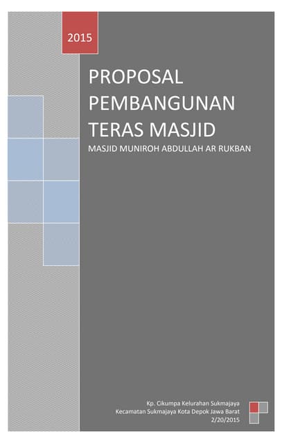 Contoh proposal pembangunan masjid | DOCX
