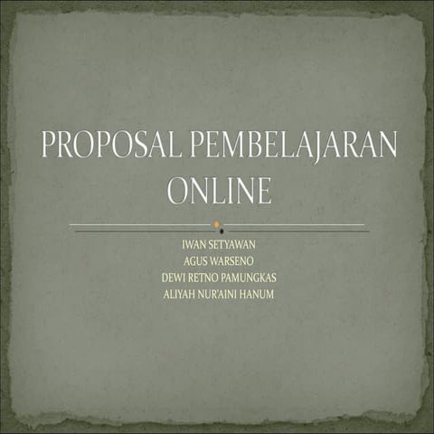 Proposal pembelajaran online | PPT