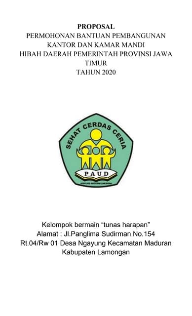 Contoh proposal ijin paud | DOC