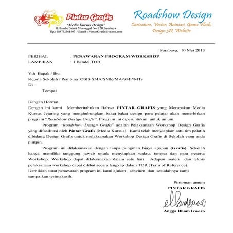 Proposal Penawaran 8 Program Workshop Design - Free [Pintar Grafis] | PDF