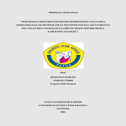 PEMAHAMAN IMPLEMENTASI SISTEM KEUANGAN DESA (SISKEUDES) DALAM ...
