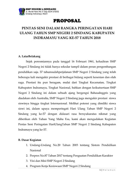 Proposal Kegiatan FLS2N, LCSP dan OSN Terbaru | DOCX