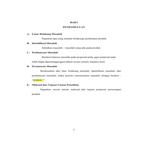 Proposal perancangan produk | DOC