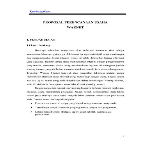 Proposal investasi usaha | PDF