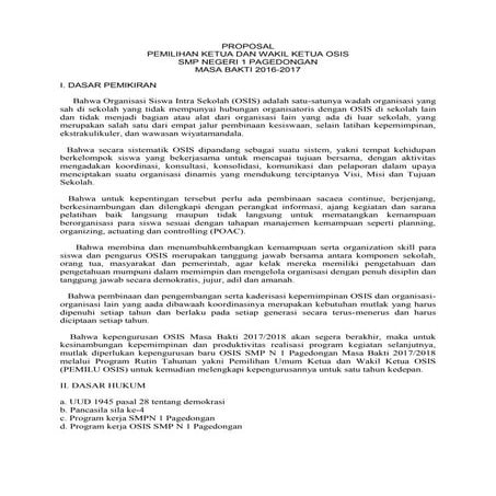 Contoh proposal osis | DOCX