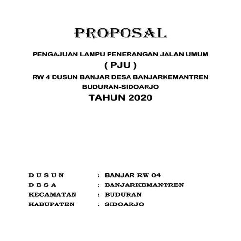 Proposal pembuatan jalan tani | DOCX