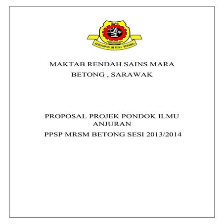 Proposal pondok ilmu | PDF