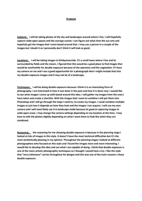 Photography proposal | PDF