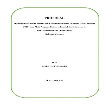 Proposal ptk bahasa indonesia | DOCX