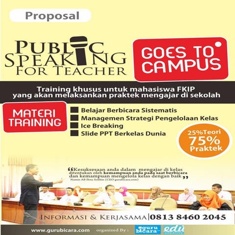 Proposal Public Speaking For Teacher Goes To Campus Pdf