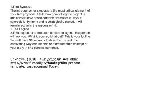 Film proposal and storyboards | PPT