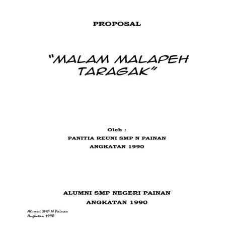 CONTOH PROPOSAL REUNI AKBAR SMA NEGERI 39 | PDF