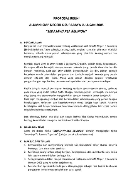 Proposal Reuni Akbar SMK Taman Karya Madya, Kebumen | DOCX