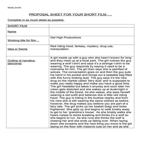 My Proposal Sheet | PDF