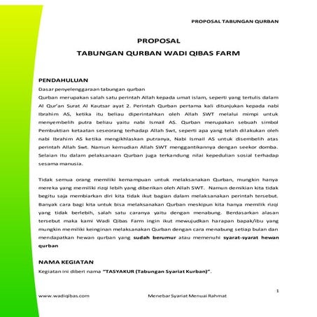 Proposal Tabungan Qurban | DOCX