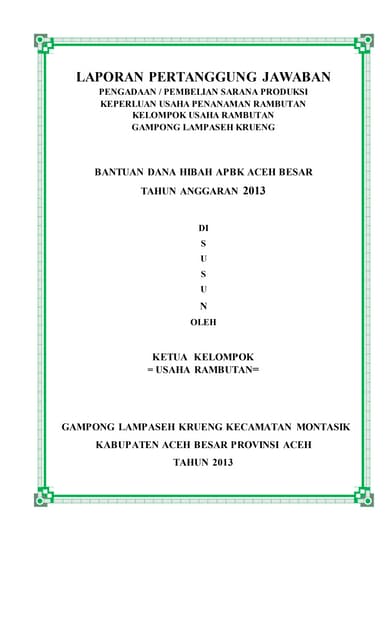 Contoh proposal pemekaran dusun desa embung kandong | DOCX