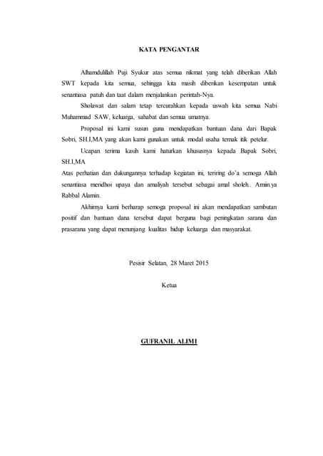 Contoh Proposal Usaha Budidaya Ayam Petelur | KEWIRAUSAHAAN | DOCX