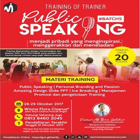 Proposal training of trainer public speaking batch 5 | PDF