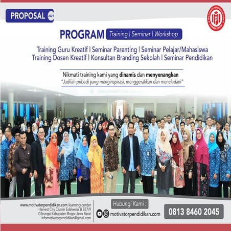 Proposal training seminar workshop motivator pendidikan com tahun 2021 ...