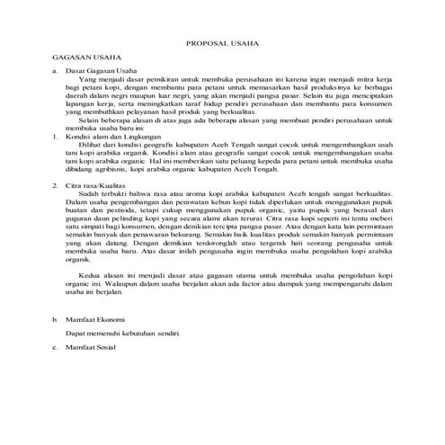 Proposal usaha | PDF