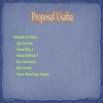 Contoh Proposal usaha | PPTX